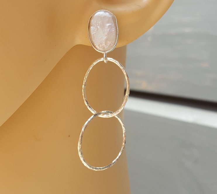 Zilveren oorbellen met Parel en zilveren ringen | Zilveren Edelsteen ...